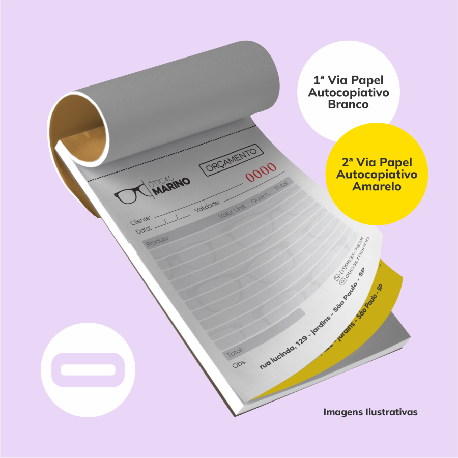 Talão Autocopiativo Numerado 50x2 Vias 14,8x21 cm 1ª Via Papel ...